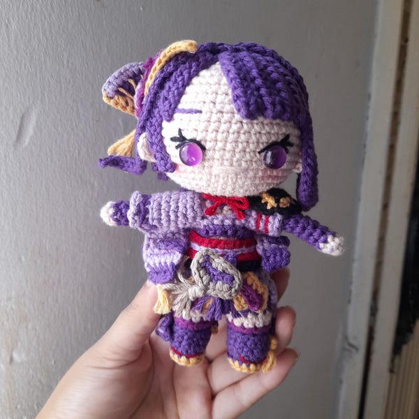 Crochet PDF Pattern: "raiden Shogun" Chibi Amigurumi (english, Spanish ...