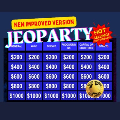 New Jeoparty Game Similar to Jeopardy Super Fun & Exciting Family Party ...