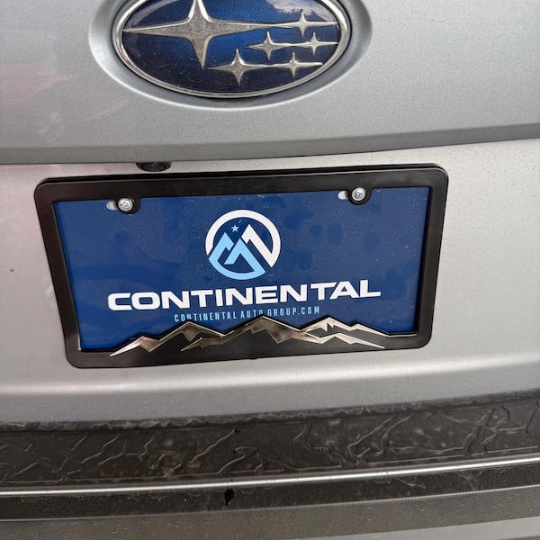 Chrome Mountain Raised Imprint License Plate Frame - Etsy