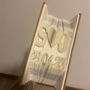 Custom Book Fold PATTERN Initials & Date, Wedding and Date Book Fold ...
