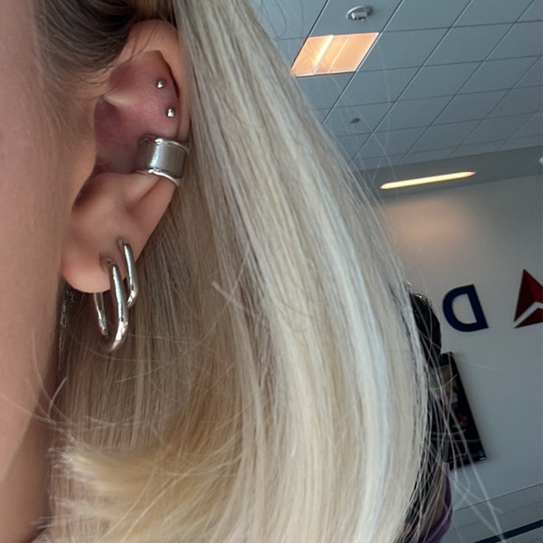 20G/18G Dot Flat Back Threadless Push Pin Labret Stud • Solid 925 ...