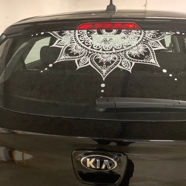 Mandala Car Decal Car Mandala Sticker Half Mandala Decal Half Mandala ...