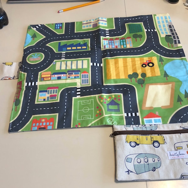Race Track Travel Car Mat - Fold up Car Mat - Travel Toy -travel Game ...