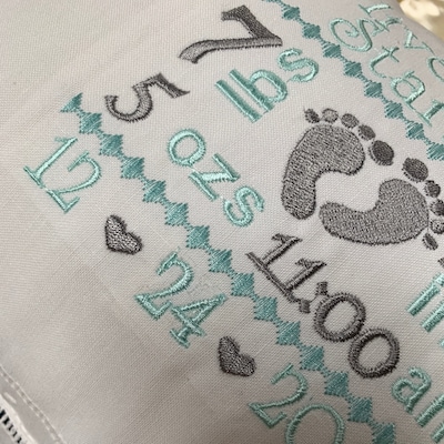 Birth Announcement Embroidery Design, Birth Template Machine Embroidery ...