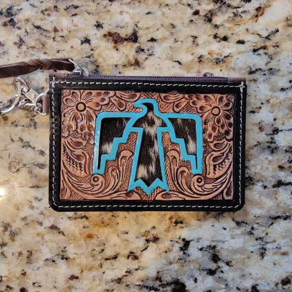THUNDERBIRD LONGHORN KEYCHAIN Brown Wallet | Genuine Hair on Freebird ...