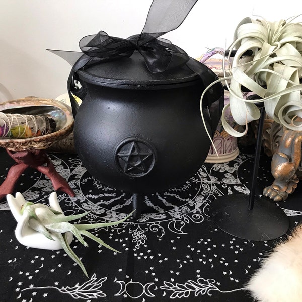 Large Black Cauldron Black Cast Iron Cauldron Witchy Decor Ritual ...