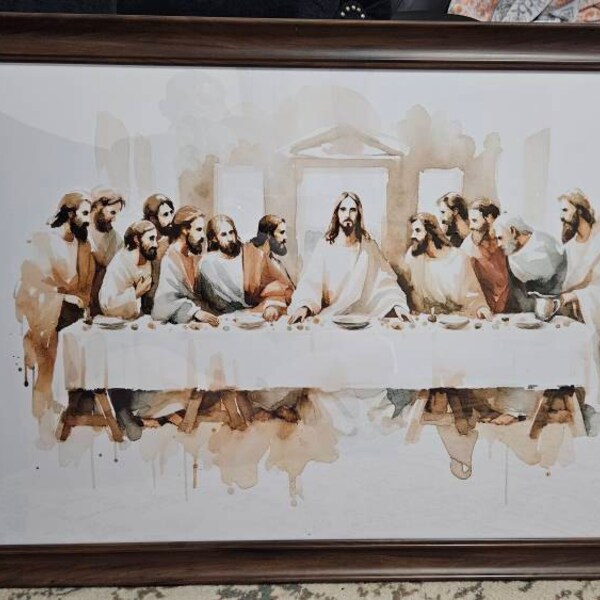 Jesus Calms the Storm Canvas Wall Art Hush Be Still Poster Watercolor ...