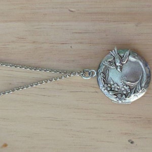 Silver Bird Locket Girlfriend Gift Unisex Jewelry Bird Watcher Gift ...