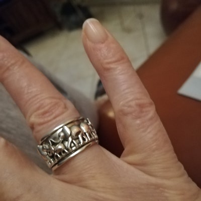 Buy Spinner Ring,elephant Design Spinner Band Ring 925 Sterling ...