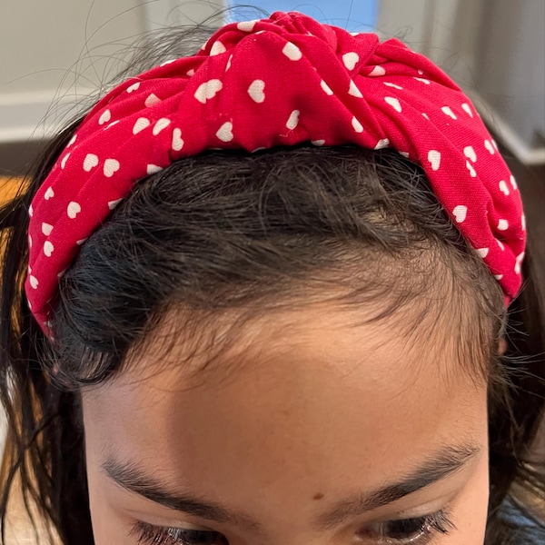 Hearts and Valentines Print Cotton Headbands for Women and Children ...