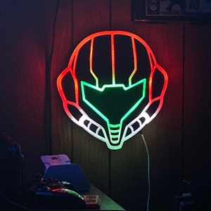 Metroid Samus Sign Neon Like LED Light Wall Decor | Etsy Canada