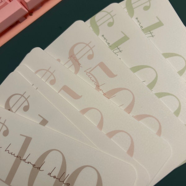 Set of 4 Placeholders | Cash Stuffing Method Placeholder Money - Etsy