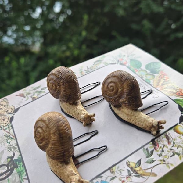 Snail Hair Pins Forest Whimsical Wedding Accessory Goblincore Head ...