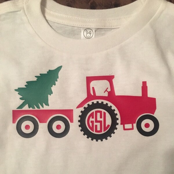 Christmas Svg,farm Tractor Monogram SVG File Cutting Template-vector ...