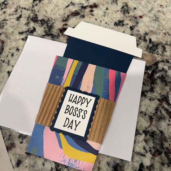 Happy Boss's Day Gift Card Holder, Coffee Cup Gift Card Holder, Bosses ...
