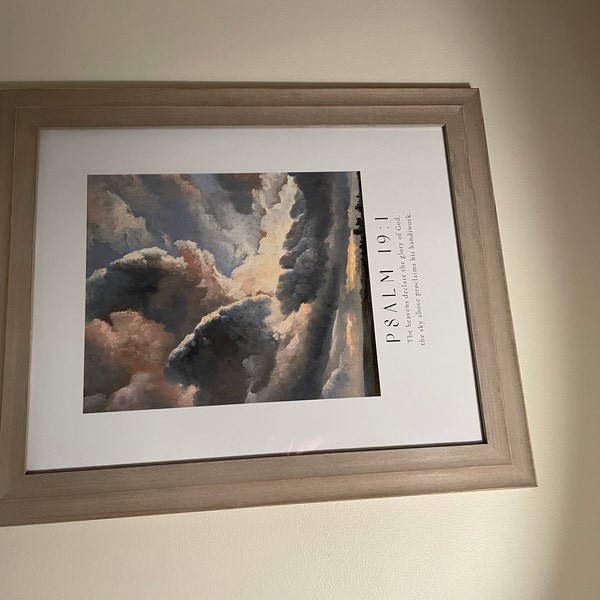 Psalm 19 the Heavens Declare the Glory of God Poster, Clouds Art, Bible ...