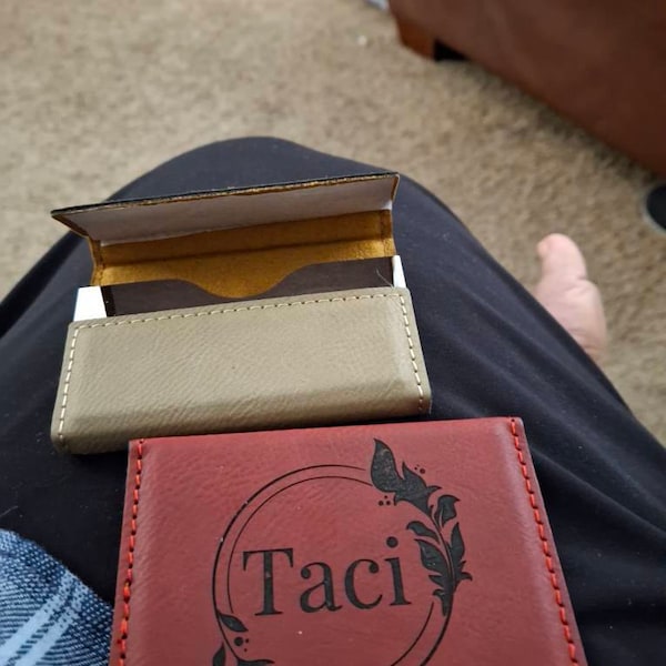 Personalized Business Card Case, Leather Business Card Holder, Engraved ...