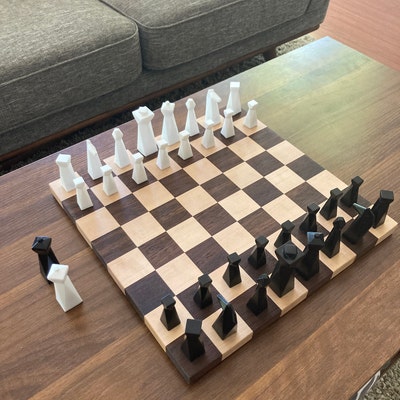 Modern Go Set, Wooden Go Board Game, Handmade Unique Go Set With Board ...