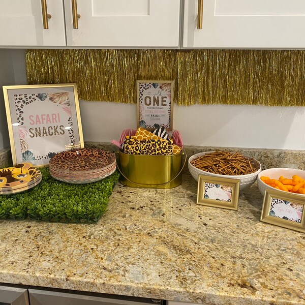 Editable Safari Leopard Print Food Labels Wild Child Jungle Animals ...