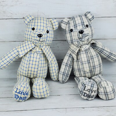 Custom Memory Bear Teddy Bear From Loved Ones Clothing Remembrance Bear ...