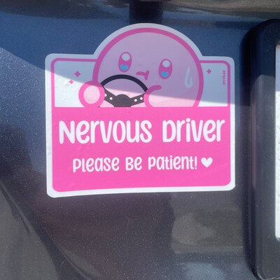 Anxious Nervous Driver Vinyl Sticker - Etsy