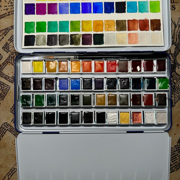 Color Chart Inlay for Watercolor Palette W 48 Half Pans Printable ...