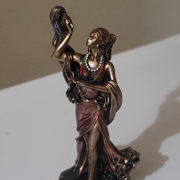 Vintage Oya Mini Statue - Small Orisha of Winds, Lightning, Death and ...