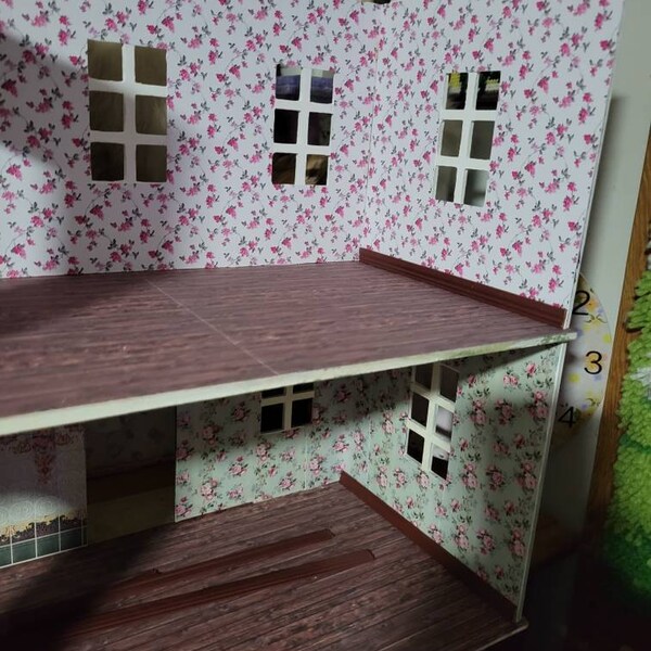 Dolls House Wallpaper 1/12th or 1/24th Scale Pink Quality Paper #71 - Etsy