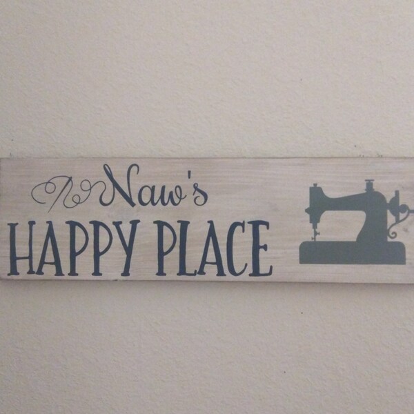Personalized Happy Place Sewing Sign, Sewing Room Sign, Sewing Sign ...