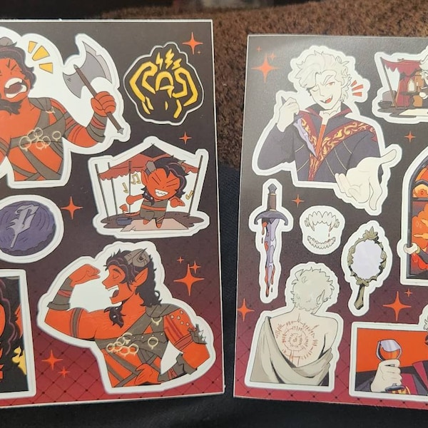 Baulders Gate 3 Astarion & Karlach Sticker Sheet - Etsy