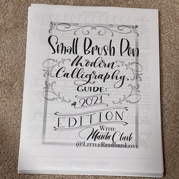 Digital Modern Brush Calligraphy Guide - Style GWEN - Etsy