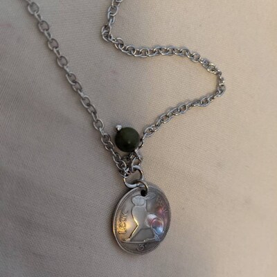 Pineapple bahamas Coin Necklace moss Agate Gemstone coin Dates 1974 to ...