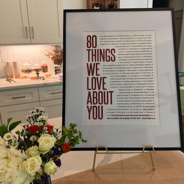 90 Things We Love About You. Meaningful 90th Birthday Gift for Grandpa ...