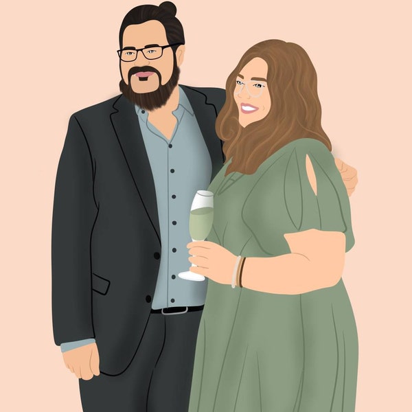 Custom Portrait. Cartoon Portrait From Photo. Custom Faceless Portrait ...