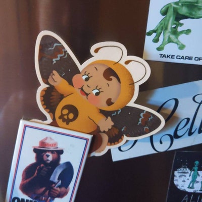 Kewpie Mothman Sticker, Halloween Kewpie, Mothman Sticker, Kewpie Doll ...
