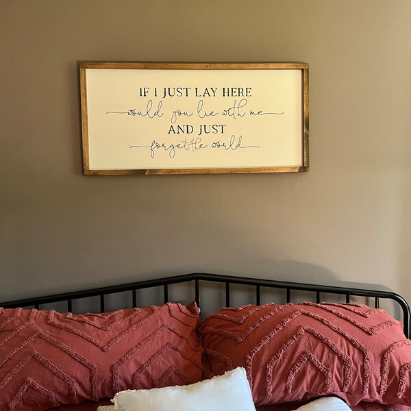 Song Lyric Wood Sign – ‘if I Just Lay Here’ – Romantic Bedroom Decor - Etsy
