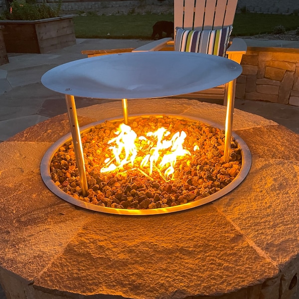 36" Stainless Steel Fire Pit Heat Deflector / Reflector and Cover for ...