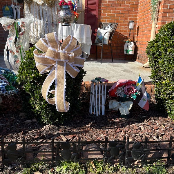 Spring Bow - Pink and Green Dots and Stripes Bow - Handmade Bow ...