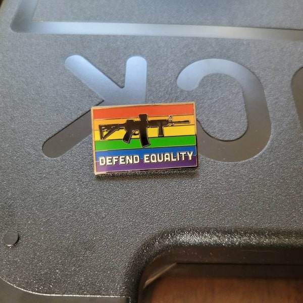 Defend Equality Gay Pride Flag and Rifle Hard Enamel Pin - Etsy