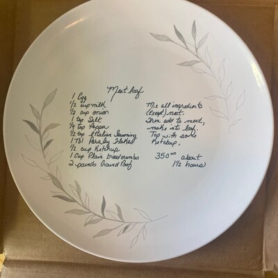 Handwritten Recipe on Plate Custom Platter With Your Family - Etsy