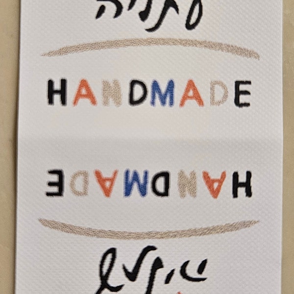 Fold-over Fabric Garment Product Tags for Handmade Items Customise With ...