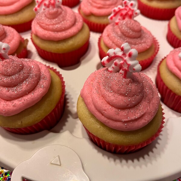 Set of 12 Pink Star of David Sugar Decorations, Cupcake Toppers, Cake ...