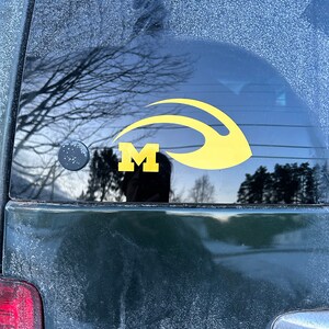University of Michigan Wolverines Football Winged Helmet Maize 6" Car ...