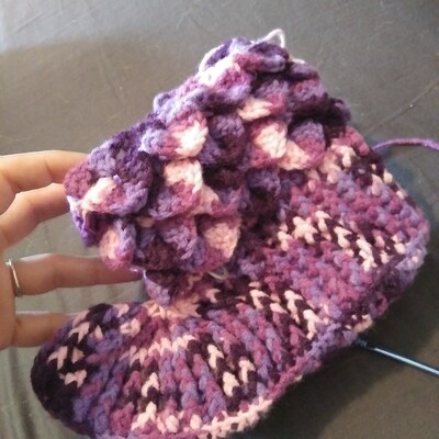 CROCHET PATTERN: Dragon Slippers Crocodile Stitch Boots adult Sizes ...