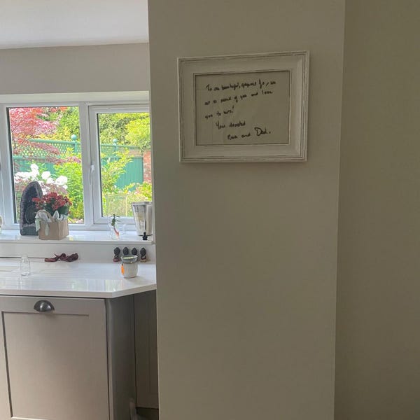 Handwritten Embroidery Art - Custom Framed Message From a Loved One ...