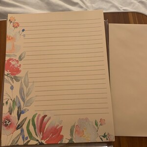 Nice Floral Edged Lined Writing Paper 8.5x11 25 Sheets and Color ...