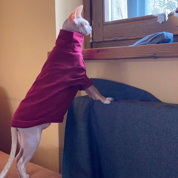 Cat Hoodie Sewing Pattern, Cat Turtleneck, Pet Gift for Cats Sphynx ...