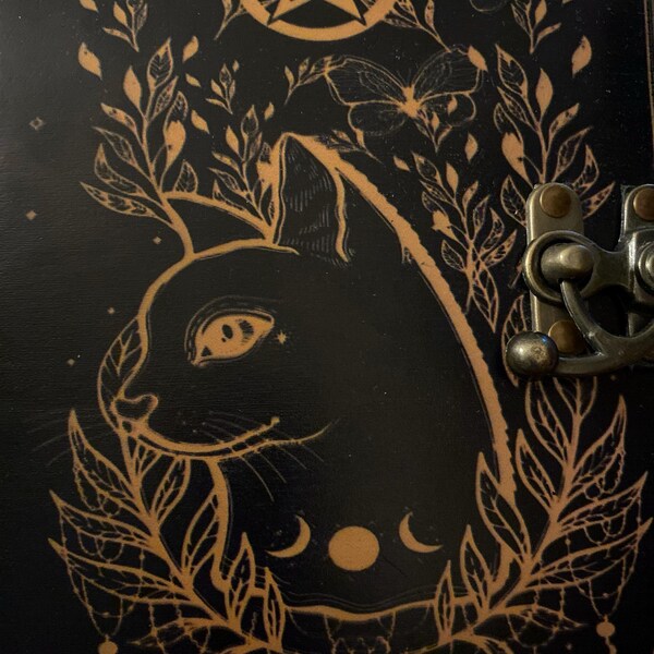 Leather Journal Gothic Notebook the Raven Grimoire Print - Vintage ...