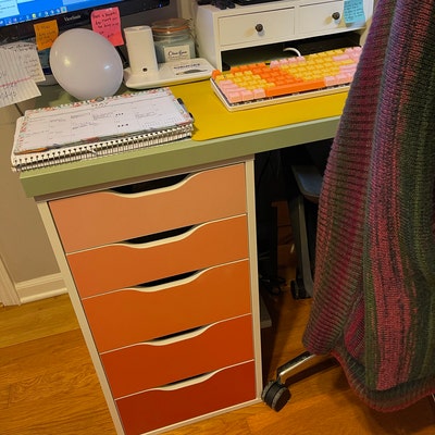 Orange Ombre Pattern Decal Set for IKEA Alex Drawer Unit furniture NOT ...