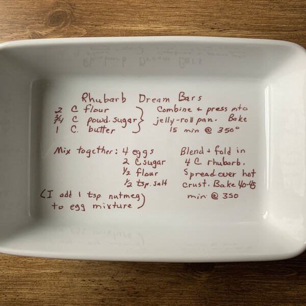 Custom Handwriting Rectangle Plate Tray for Recipe or Love Letter - Etsy